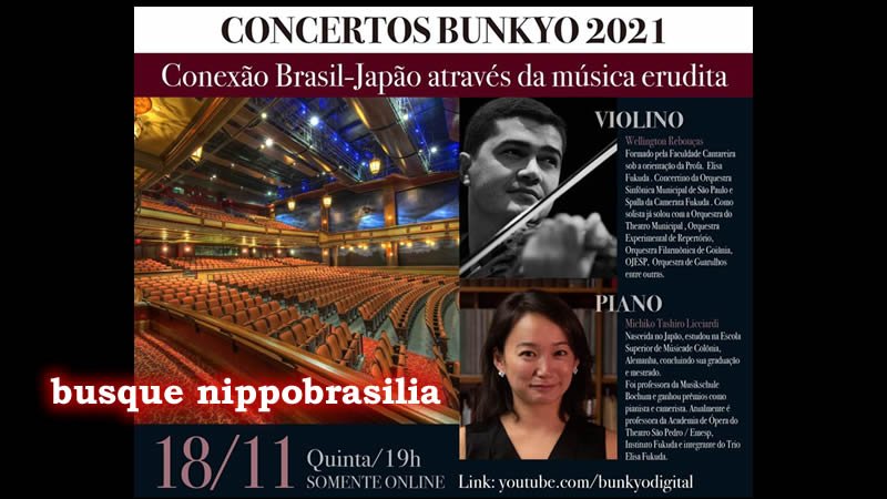 Concertos Bunkyo 2021 - Violinista Wellington Rebouças Guimarães e ...